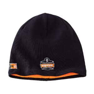 ergodyne n-ferno 6820 fire resistant thermal knit beanie cap,black/orange