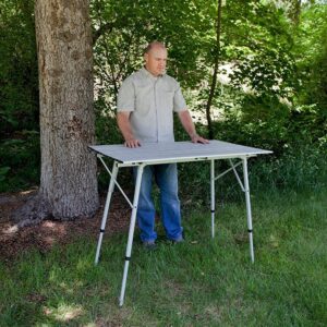 Camp Chef Mesa Aluminum Camp Table - Portable, Collapsible Camping Table for Outdoor & Camping Gear - Adjustable Table Height (27"-39")