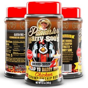 slap yo daddy bbq rub seasoning, jailbird chicken - chicken, turkey, duck, seafood championship bbq rubs and spices for smoking and grilling - no msg, gluten free