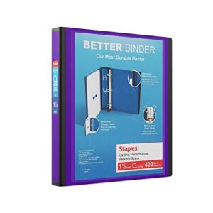 staples 827604 1.5-inch 3-ring better binder purple (19061)