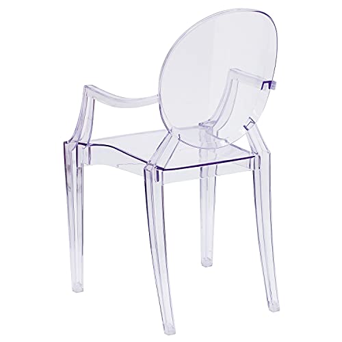 Flash Furniture Max 4 Pack Ghost Chair with Arms in Transparent Crystal