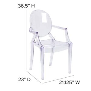 Flash Furniture Max 4 Pack Ghost Chair with Arms in Transparent Crystal