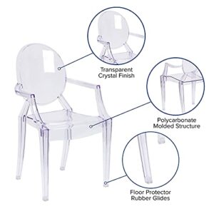 Flash Furniture Max 4 Pack Ghost Chair with Arms in Transparent Crystal