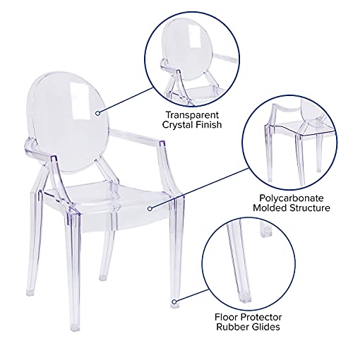 Flash Furniture Max 4 Pack Ghost Chair with Arms in Transparent Crystal