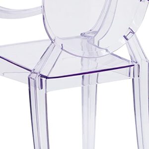 Flash Furniture Max 4 Pack Ghost Chair with Arms in Transparent Crystal