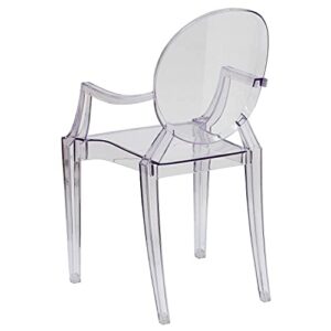 Flash Furniture Max 4 Pack Ghost Chair with Arms in Transparent Crystal