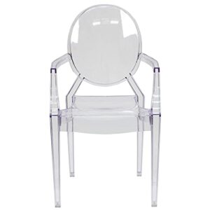 Flash Furniture Max 4 Pack Ghost Chair with Arms in Transparent Crystal