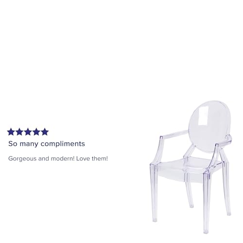 Flash Furniture Max 4 Pack Ghost Chair with Arms in Transparent Crystal