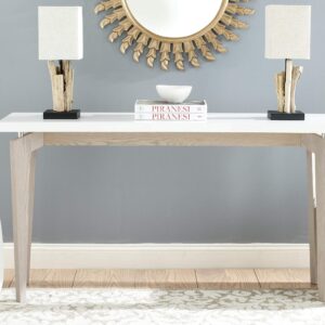 Safavieh Home Collection Josef Mid-Century Modern White and Dark Brown Console