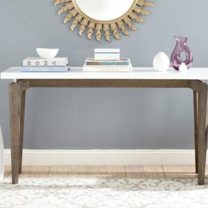 Safavieh Home Collection Josef Mid-Century Modern White and Dark Brown Console