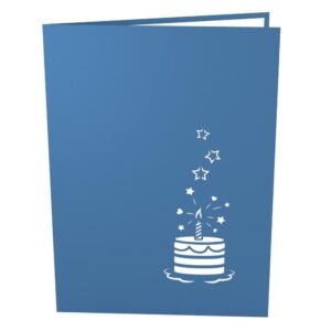 Lovepop Birthday Cake Blue 3D Pop-Up Greeting Card