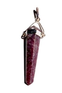 sublime gifts premium lepidolite crystal healing cut gemstone point pendant with decorative swinging silver metal bail