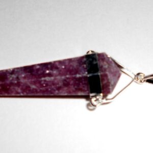 Sublime Gifts Premium Lepidolite Crystal Healing Cut Gemstone Point Pendant with Decorative Swinging Silver Metal Bail