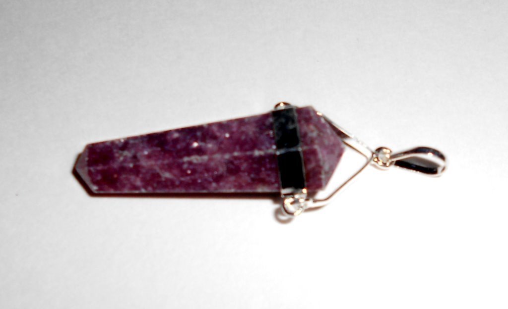 Sublime Gifts Premium Lepidolite Crystal Healing Cut Gemstone Point Pendant with Decorative Swinging Silver Metal Bail