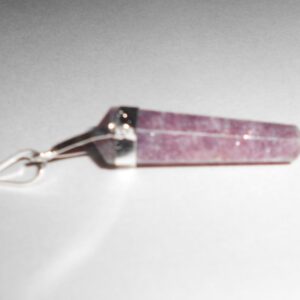 Sublime Gifts Premium Lepidolite Crystal Healing Cut Gemstone Point Pendant with Decorative Swinging Silver Metal Bail