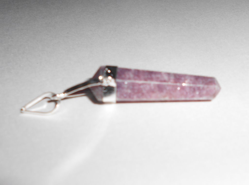 Sublime Gifts Premium Lepidolite Crystal Healing Cut Gemstone Point Pendant with Decorative Swinging Silver Metal Bail