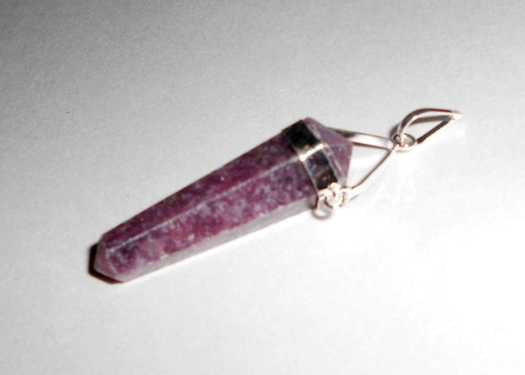 Sublime Gifts Premium Lepidolite Crystal Healing Cut Gemstone Point Pendant with Decorative Swinging Silver Metal Bail