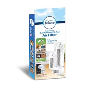 febreze replacement dual action hepa-type air purifier filter, u filter, 2-pack, frf102b