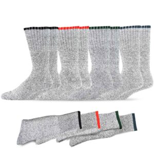 eco friendly heavy weight recyled cotton winter thermal boot socks 4 pair (10-13, color tipping)