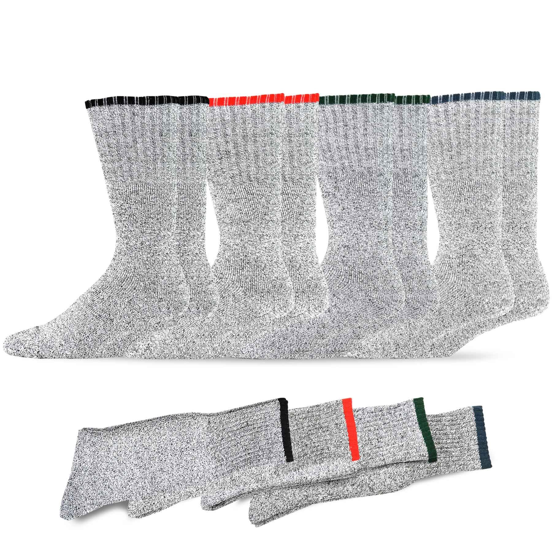 Eco Friendly Heavy Weight Recyled Cotton Winter Thermal Boot Socks 4 Pair (10-13, Color Tipping)