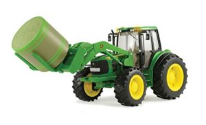 tomy john deere big farm 7330 vehicle with front bale mover and bale