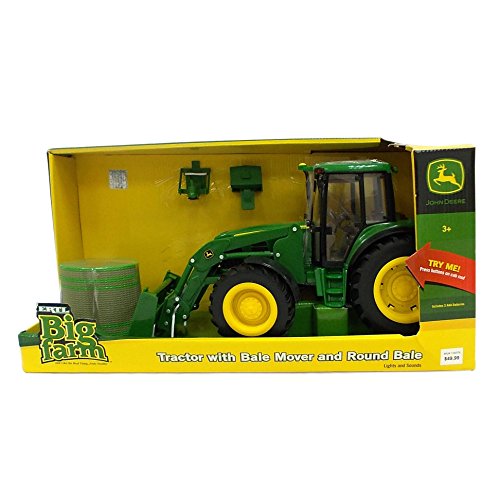 TOMY John Deere Big Farm 7330 Vehicle with Front Bale Mover and Bale