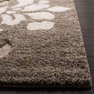 SAFAVIEH Florida Shag Collection Accent Rug - 3'3" x 5'3", Smoke & Beige, Non-Shedding & Easy Care, 1.2-inch Thick Ideal for High Traffic Areas in Foyer, Living Room, Bedroom (SG464-7913)