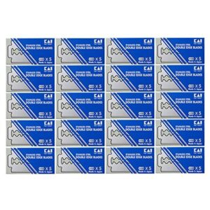 100 kai stainless steel double edge safety razor blades (20 x 5) , made in japan