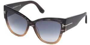 tom ford anoushka tf371 anoushkasunglasses, gray frame/gradient smoke lens, 57mm