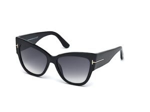 tom ford women's tf371 sunglasses, shiny black