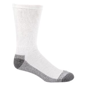 men's heavy duty crew sock, white - 1 pkg