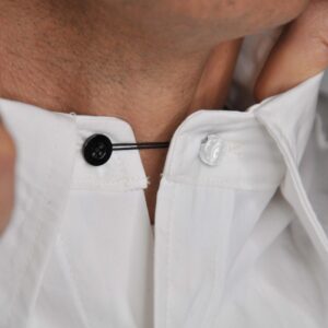 COCHIC Collar Extenders for Mens Shirts - Button Extender - Dress Shirt Neck Extender for Men 2-Pack Elastic Collar Support - White Buttons - Non-Metal - Expand your Shirt Collar by Up to 1.5 inches