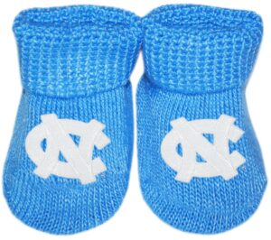 university of north carolina tar heels newborn baby bootie sock, carolina blue, newborn