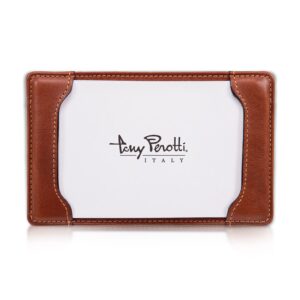 tony perotti italian leather pocket index card holder 3x5 - portable index card case - memo jotter note card case holds 3" x 5" index cards