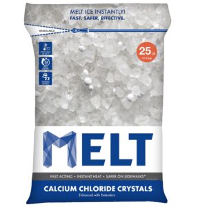 snow joe melt25cc melt calcium chloride crystals ice melter, 25 lb bag, white