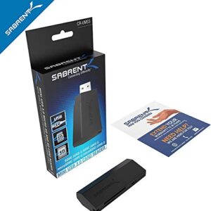 SABRENT SuperSpeed 2 Slot USB 3.0 Flash Memory Card Reader for Windows, Mac, Linux, and Certain Android Systems Supports SD, SDHC, SDXC, MMC/MicroSD, T Flash [Black] (CR-UMSS)