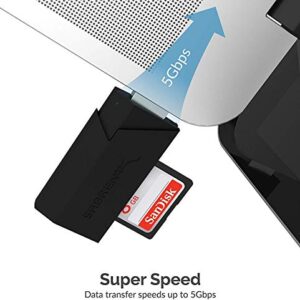 SABRENT SuperSpeed 2 Slot USB 3.0 Flash Memory Card Reader for Windows, Mac, Linux, and Certain Android Systems Supports SD, SDHC, SDXC, MMC/MicroSD, T Flash [Black] (CR-UMSS)