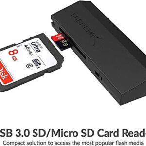 SABRENT SuperSpeed 2 Slot USB 3.0 Flash Memory Card Reader for Windows, Mac, Linux, and Certain Android Systems Supports SD, SDHC, SDXC, MMC/MicroSD, T Flash [Black] (CR-UMSS)