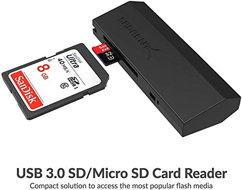 SABRENT SuperSpeed 2 Slot USB 3.0 Flash Memory Card Reader for Windows, Mac, Linux, and Certain Android Systems Supports SD, SDHC, SDXC, MMC/MicroSD, T Flash [Black] (CR-UMSS)