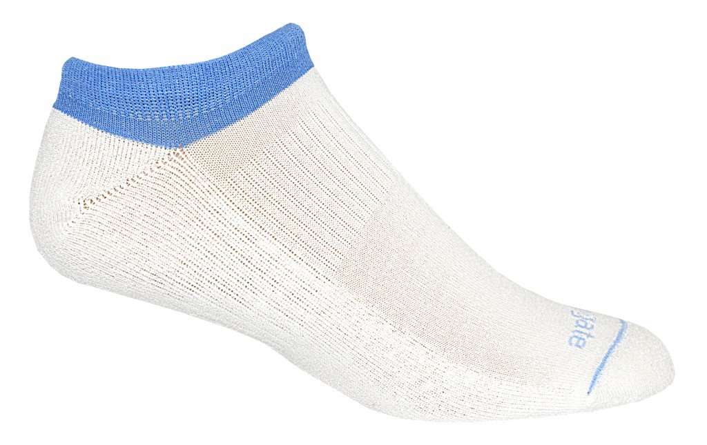 Ausangate Socks Mens Alpaca No-Peek Socks, White/Blue, X-Large