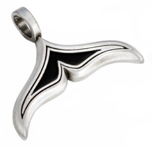 bico 'whale tail' resin and metal pendant (b65 black)