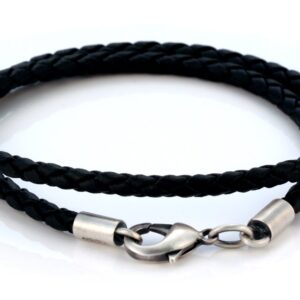 BICO 4mm Black Braided Necklace 18 inch Long (CL14 Black 18in)