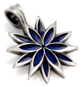 bico 'lilac' resin and metal flower pendant (b220 blue)