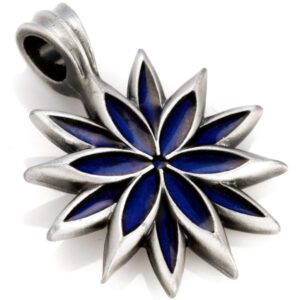 BICO 'Lilac' Resin and Metal Flower Pendant (B220 Blue)