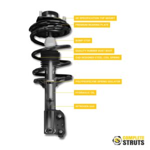 COMPLETESTRUTS Front Quick Complete Strut Assemblies with Coil Springs Replacement for 2001-2012 Ford Escape - Set of 2