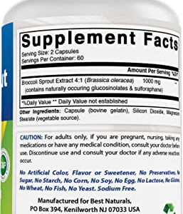 Best Naturals Broccoli Sprouts Extract, 1000 mg, 120 Count