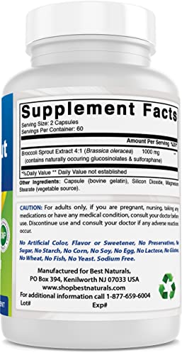 Best Naturals Broccoli Sprouts Extract, 1000 mg, 120 Count