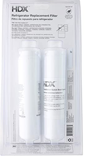 HDX FMM-2 Replacement Water Filter / Purifier for Whirlpool Refrigerators (2 Pack)