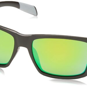 Native Eyewear Flatirons Polarized Rectangular Sunglasses, Asphalt Frame/Green Reflex, 55 mm