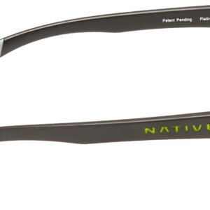 Native Eyewear Flatirons Polarized Rectangular Sunglasses, Asphalt Frame/Green Reflex, 55 mm